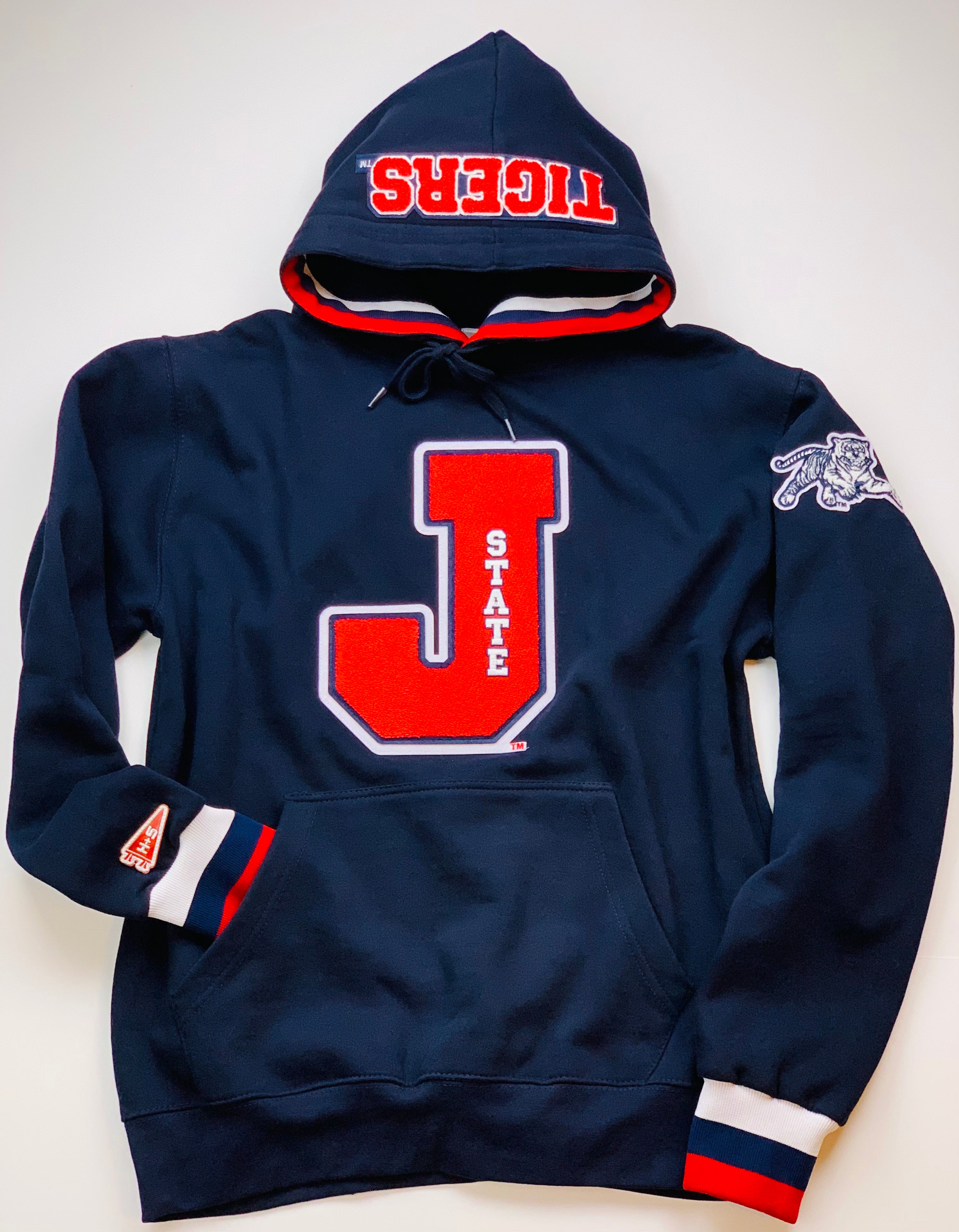 Jackson State Tigers “J State” Premium Letterman Hoodie – Hoodies+Slides